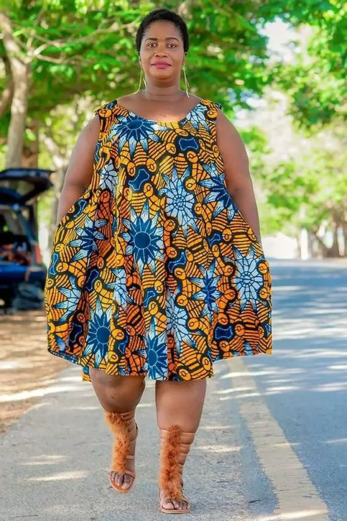 Plus Size Short Ankara Dresses